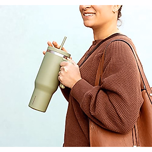 Hydrapeak Voyager 40 oz Tumbler with Handle and Straw Lid | Reusable Stainless Steel Water Bottle Travel Mug Cupholder Friendly | Insulated Cup (Black Leopard)