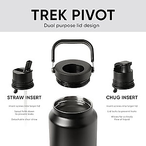 Simple Modern Trek Pivot | Half Gallon Water Bottle Jug with Handle & Boot | Interchangeable Straw & Chug Lids | Large Insulated Stainless Steel | Sports Camping Outdoors | 64oz, Bellini