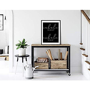 Inhale Exhale Motivational Wall Art - 11x14" UNFRAMED Print - Inspirational Funny Typography Wall Decor - Black And White Modern, Minimalist Quote Wall Art - Makes A Great Gift Under $15