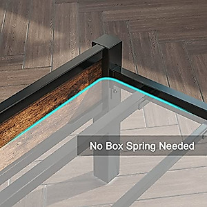 LIKIMIO California King Bed Frames, Easy Assembly, Noise-Free, No Box Spring Needed, Heavy Strong Metal Support Frames, Cal King/Vintage Brown