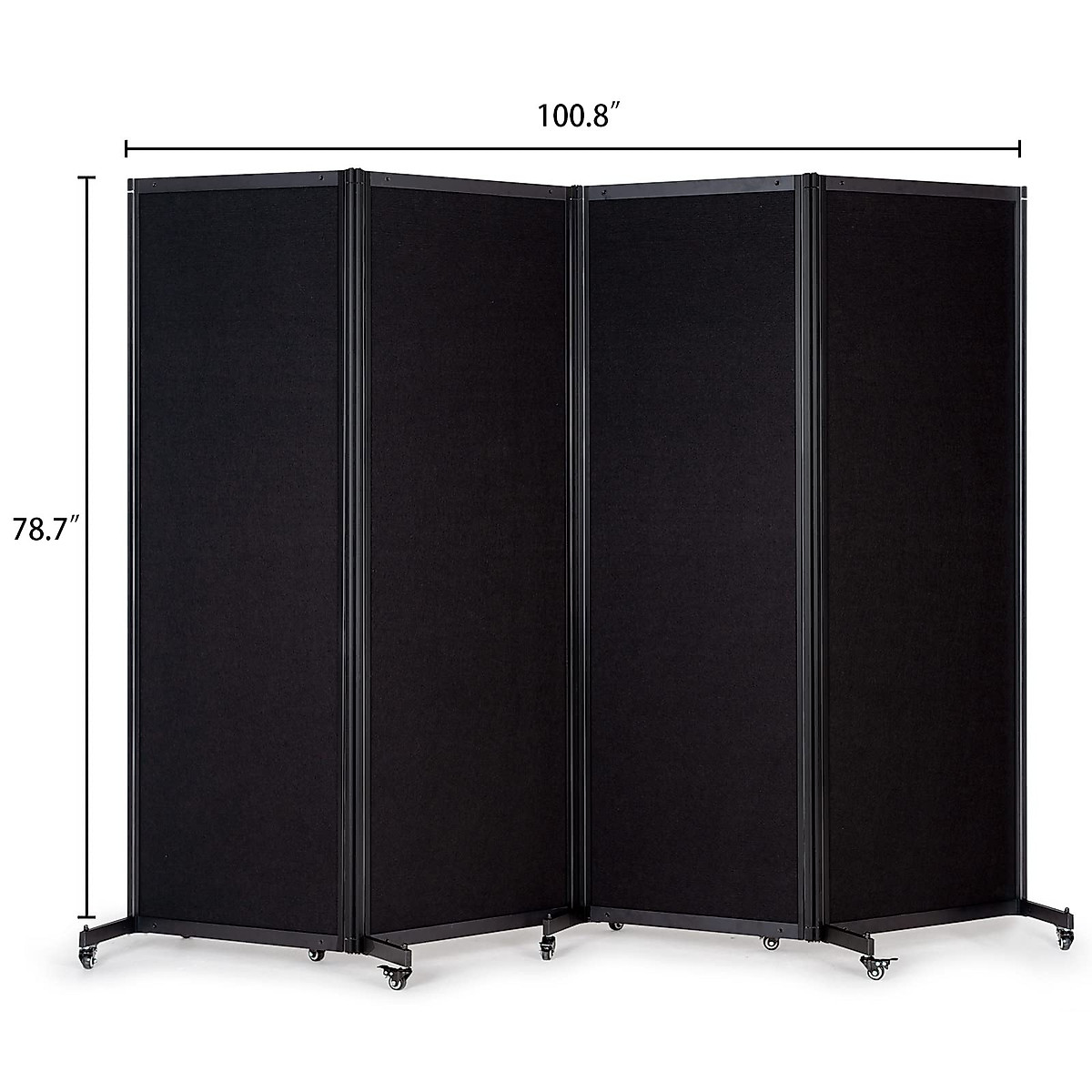 Strongbird Room Partition,Office Divider,Portable Commercial Screen Dividers,Privacy Partition Separator,Classroom School Dividers,8'5"W x 6'7"H,4 Panel,Black