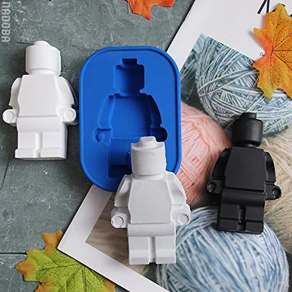 Building Block Silicone Molds for Baking Supplies - 6Pcs Brick Mold Silicone Ice Cube Mold Dome Silicone Mold Jelly Candy Making Supplies - Hot Chocolate Candy Molds Silicone Robot Candy Making Tools