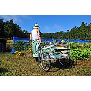 Living Out Folding Aluminum Rear Car, Compact Type, Folding Rear Car, Compact, Easy Storage, Agricultural Work, No Puncture Tires, Load Capacity 176.4 lbs (80 kg), Container Box