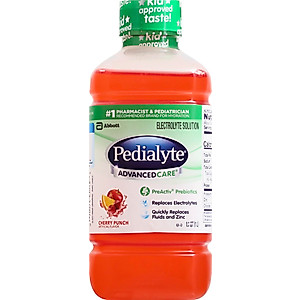 Pedialyte AdvancedCare Cherry Punch Electrolyte Solution, 33.8 Fl Oz Bottle