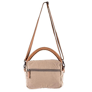 SIXTEASE Crossbody Bag for Women Vintage Style Genuine Leather, Upcycled Canvas, Rug, or Hair On - Cross Body Womens Bags with Inside Zipper Pockets - Dittogick