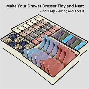 Set of 4 Closet Drawer Organizers Underwear Drawer Organizers for Large Bras, Foldable Cloth Organizers and Storage for Clothing, Socks, Underwear, Ties,Green