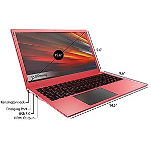 Gateway 15.6 FHD Ultra Slim Notebook in Red Intel Quad Core up to 3.1Ghz 4GB DDR4 128GB SSD Tuned by THX Audio HDMI Cortana Webcam Windows 11 (Renewed)