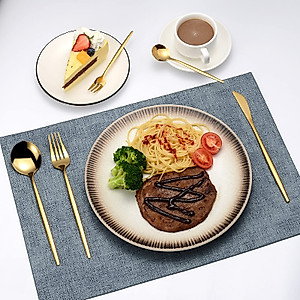 Mirror Gold Silverware Set 20-Piece, Stainless Steel Flatware Service for 4, LaienLife Unique Utensils Set with Long Fork and Spoon Teaspoon, Mirror Gold Flatware Set, Cutlery for Home Party Kitchen