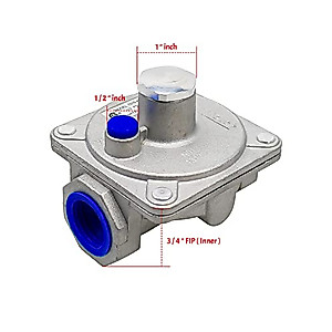 Natural Gas Pressure Regulator, Propane Regulator with 3/4" FNPT Thread 1/2 PSIG Inlet Pressure 4"-10" WC Outlet Pressure, Lp Gas Regulators for Natural Gas and Propane