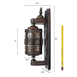 Foomantra Tibetan Wall Prayer Wheel - Crafted on Brass and Copper from Nepal