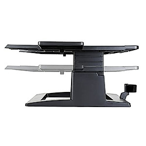3M Adjustable Laptop Stand, Raise Screen Height to Reduce Neck Strain, 3" Height Adjustment, Large Platform for Docking Station, Non-Skid Base Keeps Laptop Secure, Cable Management, Black (LX500)