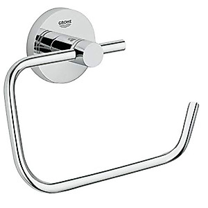 GROHE 40689001 Essentials Wall-Mounted Toilet Paper Holder, Starlight Chrome