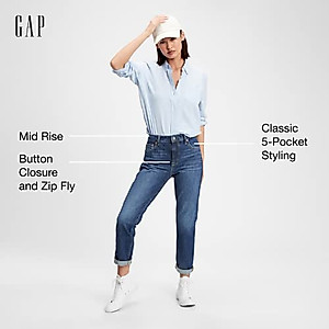 GAP Womens Slim Boyfriend Fit Jeans, Dark Alba, 29 Regular US