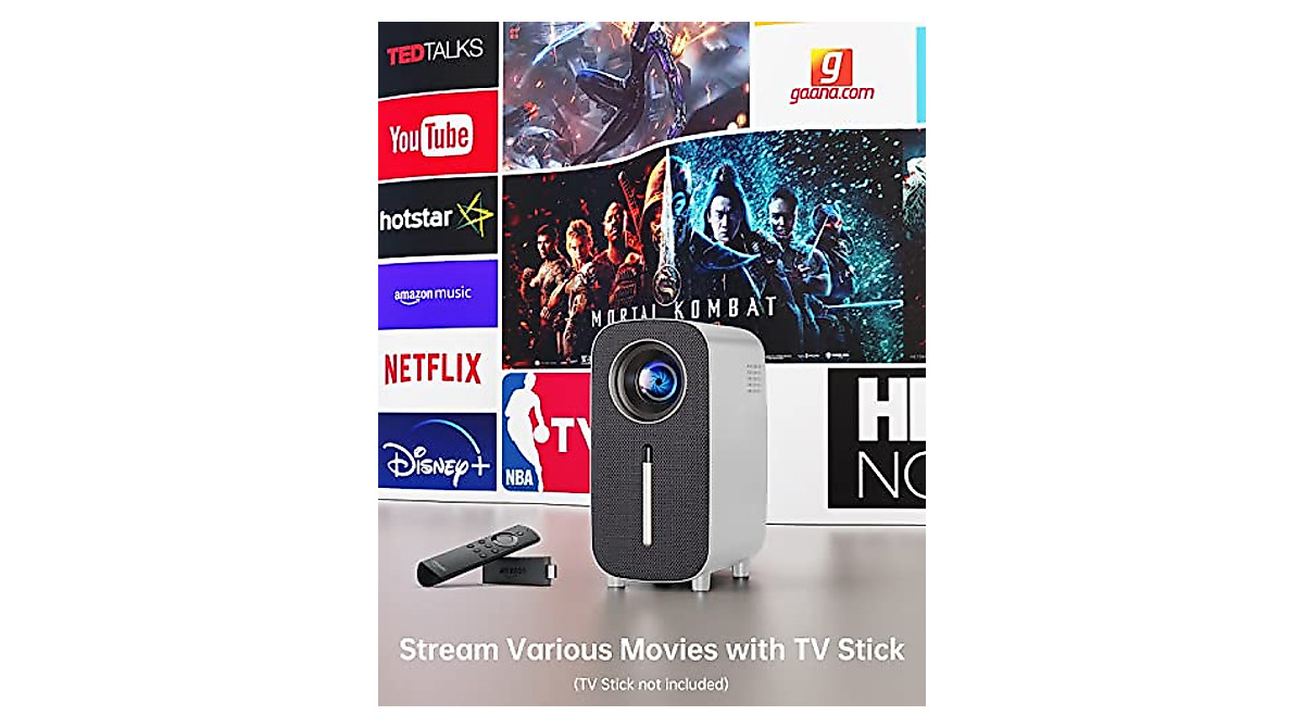 HISION Mini Bluetooth Projector - 1080P, 4K, 8500L