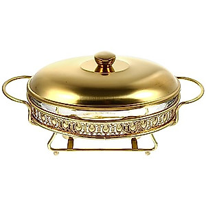 DOITOOL Buffet Food Tray Stainless Steel Chafing Buffet Dish Oval Chafer Full Size Food Warmer Heating Pan Large Capacity Serving Tray with Lid for Home Restaurant Canteen Warm Buffet Server