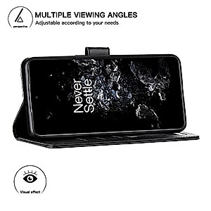 Feitenn for Oneplus 10T 5G Case,1+10T Flip Wallet Leather Cover with Kickstand,Multi-Function Magnetic Suction Strong Closure Protective Phone Case for Oneplus 10T 5G 2022 (Black)