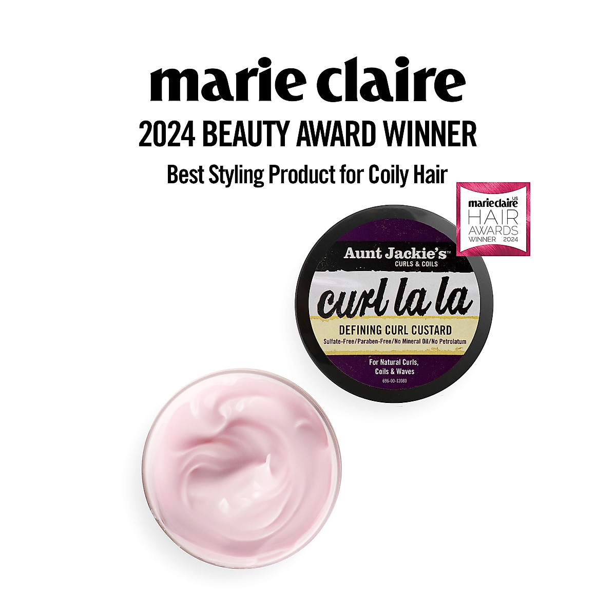 Aunt Jackie's Curl La La, Lightweight Curl Defining Custard, Enriched with Shea Butter & Olive Oil, Basic, 15 Ounce