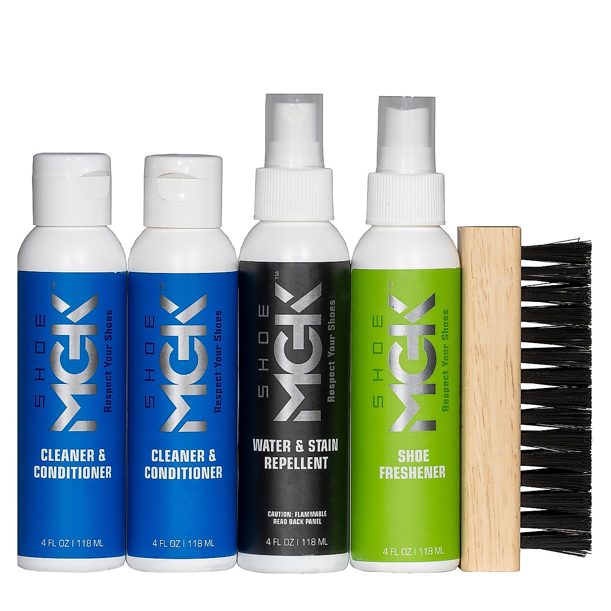 Shoe MGK Complete Kit: Shoe Cleaner, Shoe Care, Water & Stain Protection - Revitalize, Shield, and Freshen Sneakers, Leather, and Dress Shoes with Deodorizer