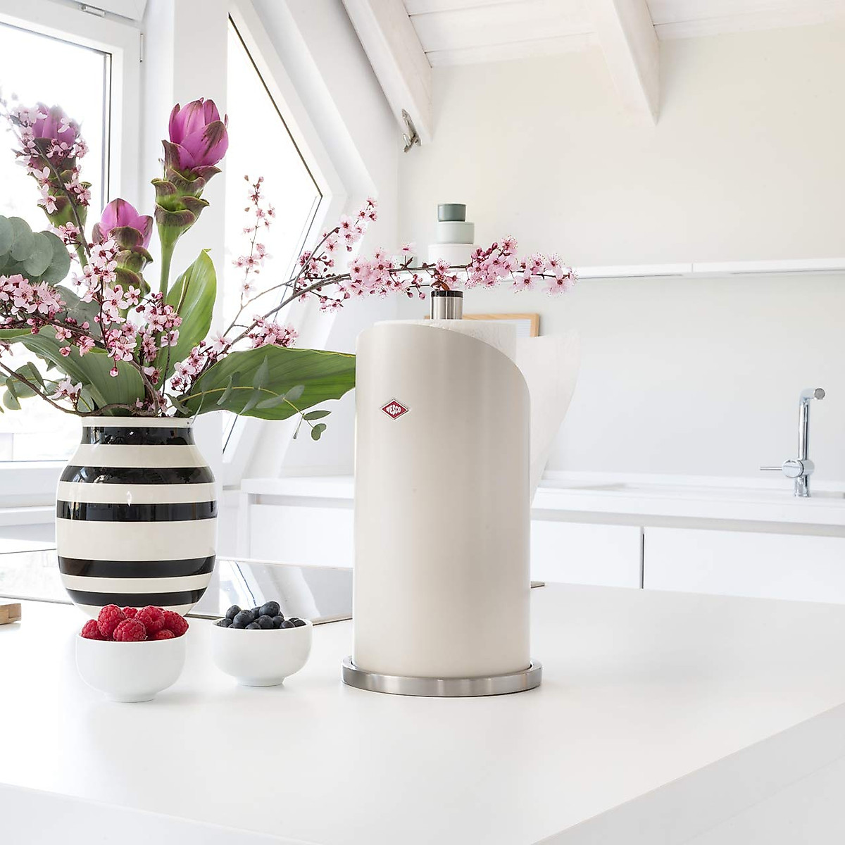 Wesco - German Designed – Steel Paper Towel and Toilet Paper Holder, Red