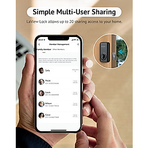LaView Smart Lock + Connect Wi-Fi Bridge, Enabled Connect WiFi & Bluetooth Smart Door Lock, Wireless & Keyless Entry Door Lock, Fits Your Existing Deadbolt, Compatible with Alexa & Google Assistant