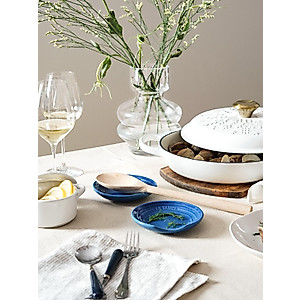 LE TAUCI Ceramic Spoon Rest, Housewarming Present, Coffee Spoon Holder for Kitchen Counter, Stove Top Protection, Kitchen Decor, Accessories for Countertop - 4.9 inch, Set of 4, Gradient Red