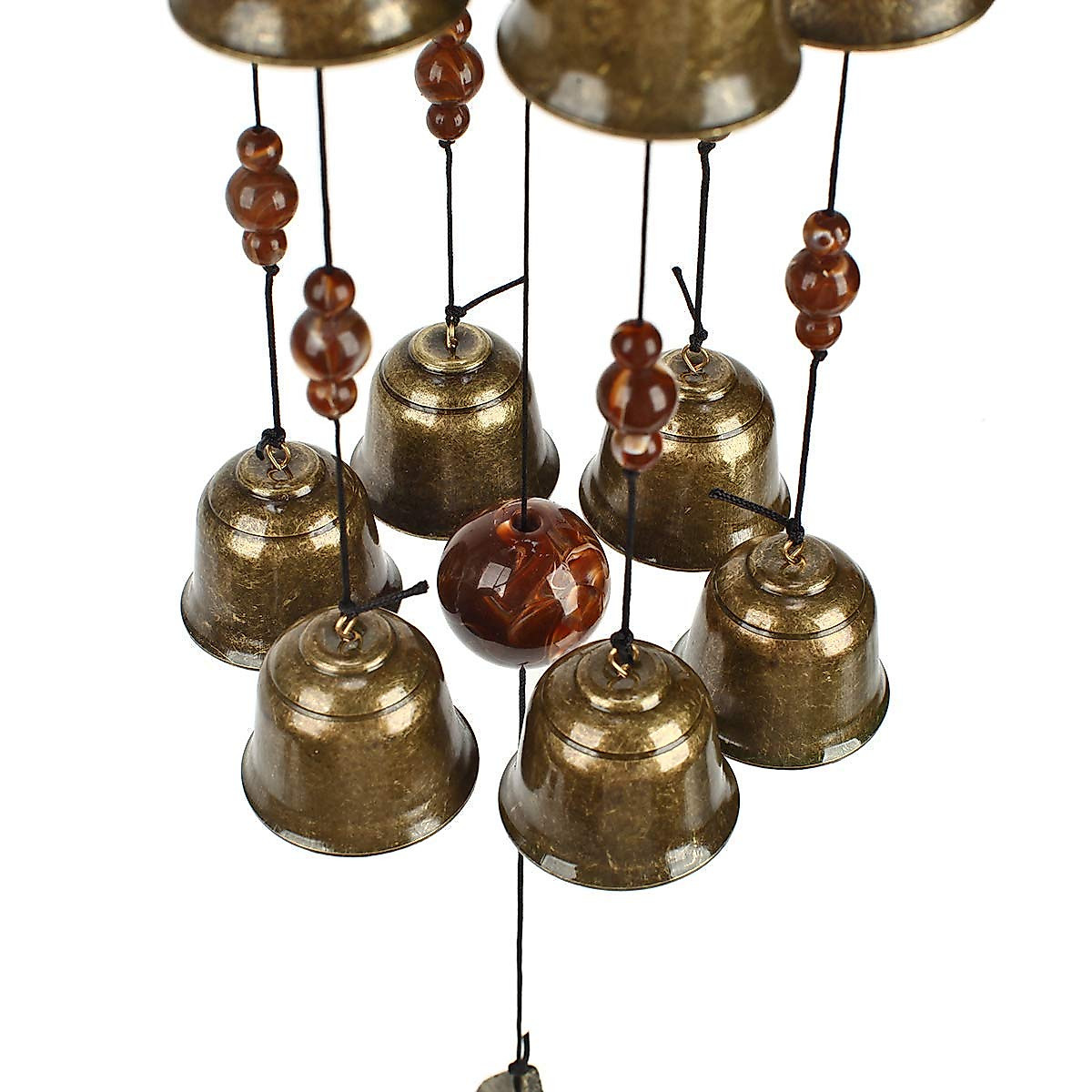 Gardenvy Bird Nest Wind Chime, Bird Bells Chimes with 12 Wind Bells for Glory Mother’s Love Gift, Garden Backyard Church Hanging Decor, Bronze