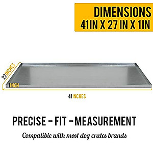 KOPEKS Galvanized Metal Tray for Dog Crates, Pet Kennels, Restaurant Grease Traps, and Floor Protection, Chew Proof Durability, Heavy-Duty Reusable Coverage, 41 x 27 Inches, (KPS-1119)