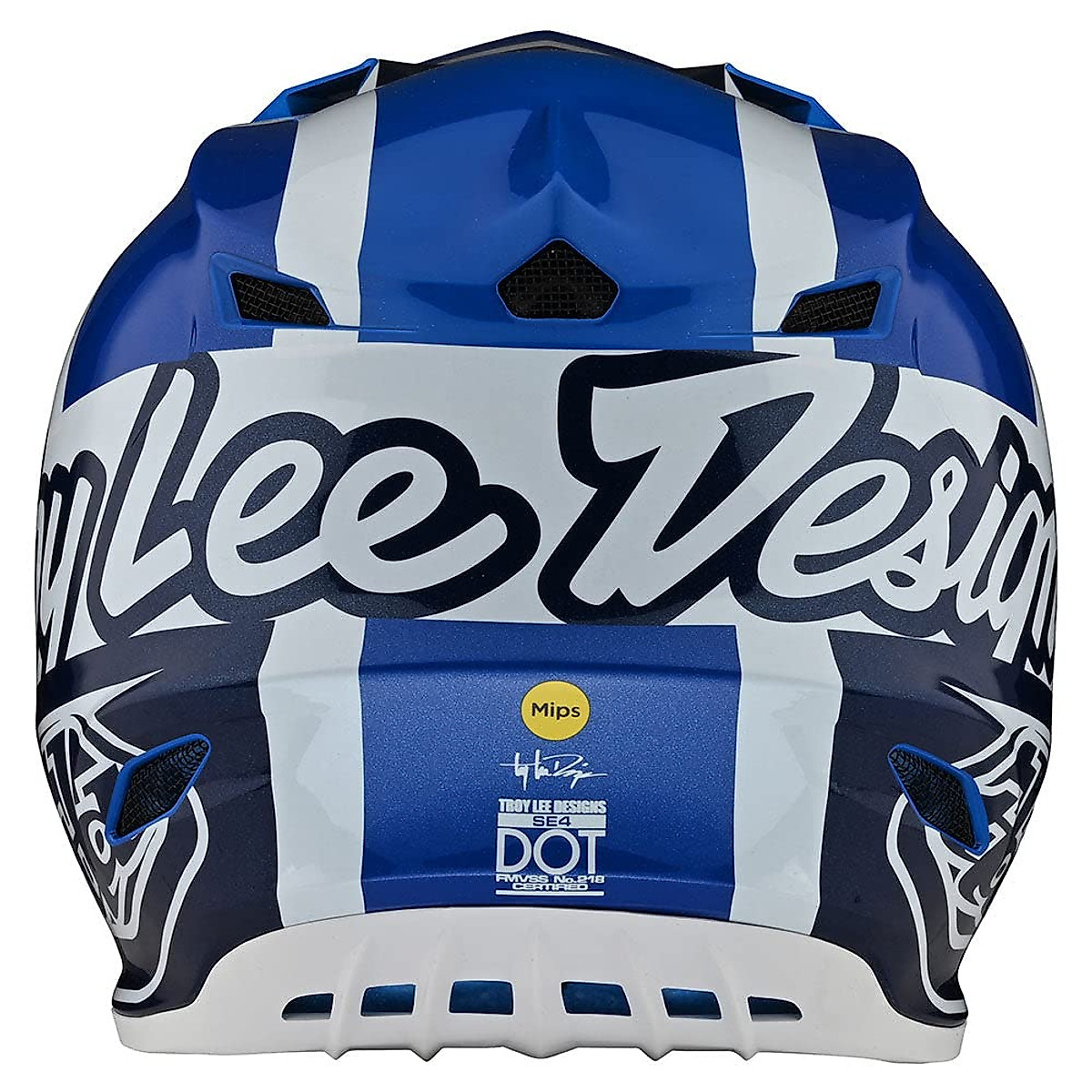 Troy Lee Designs SE4 Polyacrylite Midnight Motocross Helmet - Full Face Offroad Motorcycle Dirt Bike ATV Powersports Dual Sport Racing Helmet - Boys Girls Kids (Blue, LG)