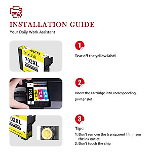 Toner Kingdom Remanufactured Ink Cartridge Replacement for Epson 702XL T702 702 Ink Cartridges Combo Pack for Workforce Pro WF-3720 WF-3730 WF-3733 Printer (Large Black, Cyan, Magenta, Yellow, 4-Pack)