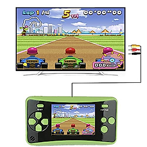 HigoKids Handheld Game Console for Kids Portable Retro Video Game Player Built-in 182 Classic Games 2.5 inches LCD Screen Family Recreation Arcade Gaming System Birthday Present for Children-Green