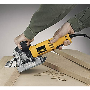 DEWALT Biscuit Joiner, 6.5 Amp, 10,000 RPM, Retractable 45 Degree Notch, For Depth Spots (DW682K),Yellow