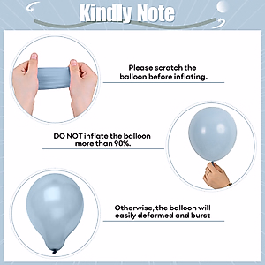 Dusty Blue and Gold Balloons, 60 PCS 12 Inch Sand White Slate Blue Fog Pastel Baby Blue Metallic Gold Balloons for Baby Boy Shower Bridal Shower Birthday Wedding Party Decorations