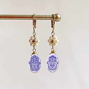 OLYCRAFT 4x5 Inch Hamsa Hand Clay Stencils Hand Silk Stencil Non-Adhesive Silk Screen Stencil Eye Clay Silk Screen Reusable Mesh Transfer for Polymer Clay Jewelry Earring Making