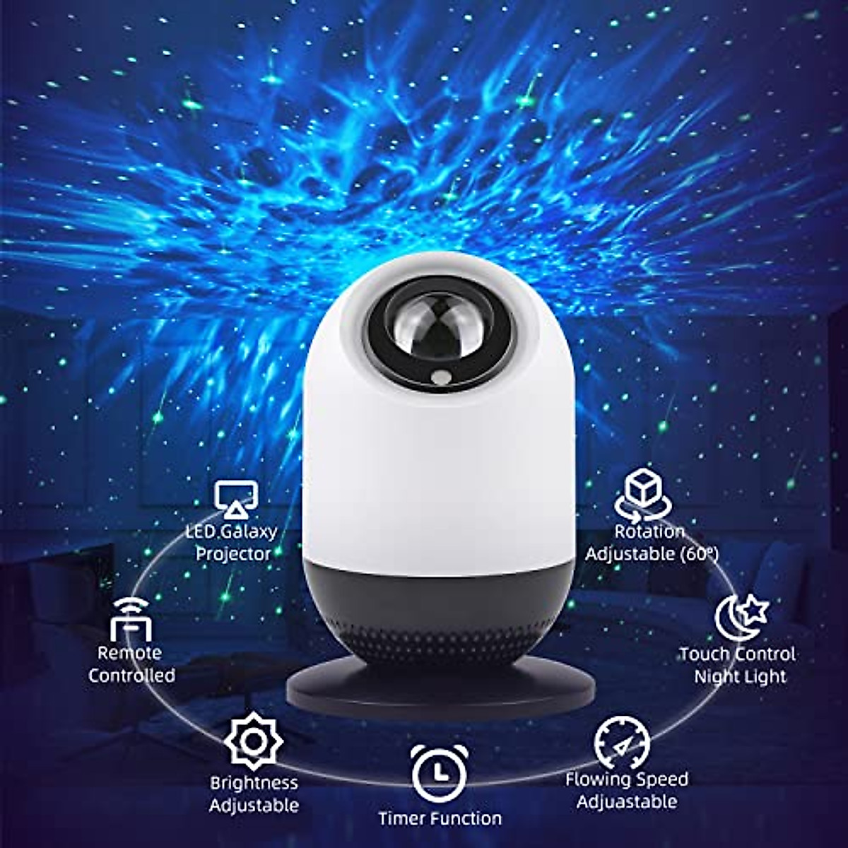 Star Projector Galaxy Projector Night Light Projector, Remote Control Galaxy Lamp 12 Dynamic Nebula Effects Timer Galaxy Light for Kids Adults Gaming Room