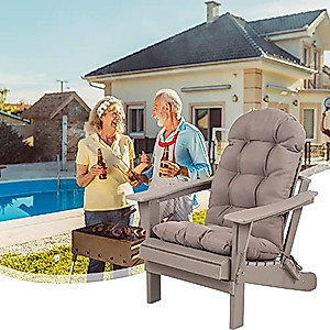 KISUN Adirondack/Rocking Chair Cushion, Waterproof, Weather-Resistant, Terrace, Doorway, Leisure Relaxation (Brown)