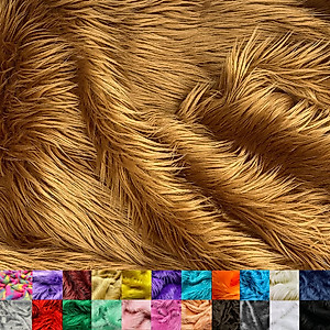 Ice Fabrics Faux Fur Fabric by The Yard - 60 Inches Wide Super Soft and Fluffy Shaggy Mohair Fur Fabric for Costumes, Apparel, Rugs, Pillows, Decorations and More - Light Brown - Half Yard