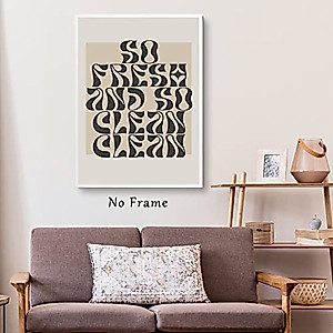 So Fresh and So Clean Clean Canvas Matisse Prints Modern Typography Wall Art Abstract Wall Art Prints Boho Paintings Black and Brown Abstract Wall Art Neutral Contemporary Wall Art 16x24inch Frameless