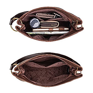 Wrangler Hobo Bags for Women Leather Tote Bag Shoulder Bag Top Handle Satchel Purses and Handbags B2B-WG20-918BR