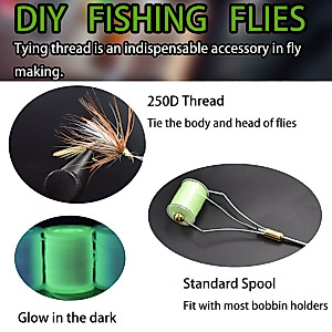 PHECDA PROFLY 6 Colors Night Luminous Fly Tying Thread High Strength Fly Tying Materials (6 Colors Set-250D)