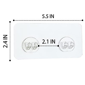 8 Pack Shower Caddy Adhesive Hooks Sticker Strong Adhesive Wall Hooks Waterproof Adhesive Hooks for Bathroom Storage Shelves and Kitchen Racks (Double Hook)