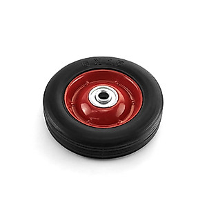 QWORK 2 Pack 6" x 1.5",1/2" Axle, Premium Rubber Wheel with Ball Bearing, Hand Truck Wheel, Capacity up to 132 lbs