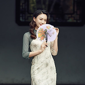 jojofuny 6 Pcs Folding Small Fan Foldable Miss Paper White Fan