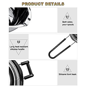 Double Boiler Pot Set, Stainless Steel Melting Pot with Silicone Spatula for Melting Chocolate, Soap, Wax, Candle Making (600ml and 1600ml)