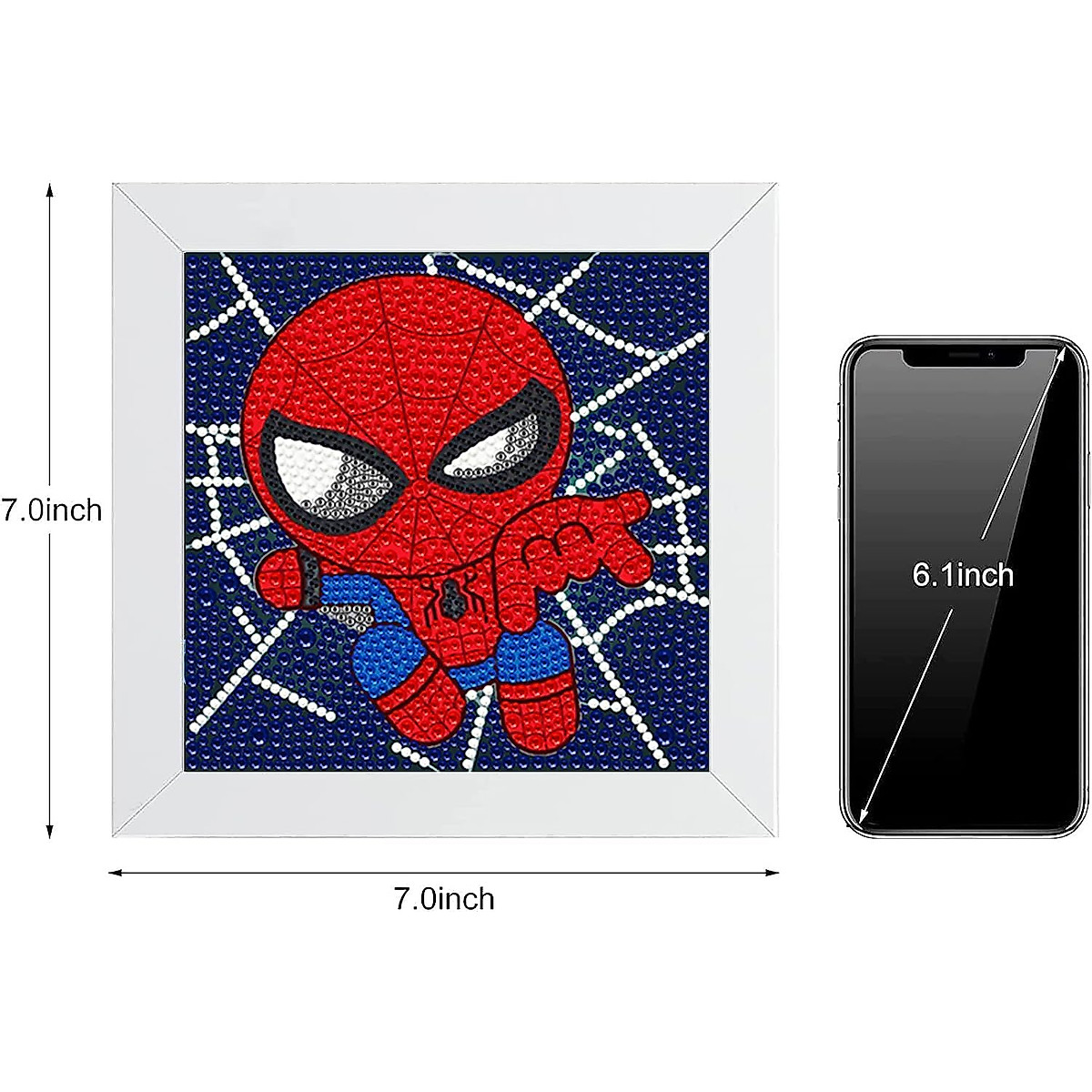 Cartoon Diamond Art Painting Kits for Kids with Frame,Cartoon Diamond Art for Kids Ages 4-8-12,Easy Kids Gem Art Kit with Beautiful Package for Gift Home Wall Decor(7x7inch)