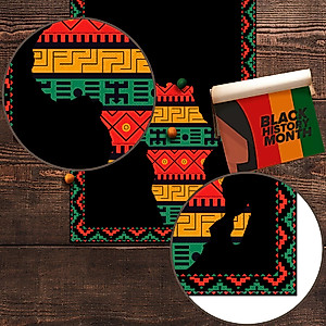 Pudodo Black History Month Table Runner African American Afro Festival Holiday Kitchen Dining Room Home Decoration (13" x 72")