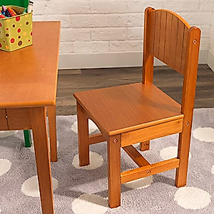 KidKraft Nantucket Kid's Wooden Table & 4 Chairs Set with Wainscoting Detail - Primary, Gift for Ages 3-8