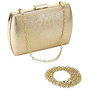 BENCOMOM Women's Gold Clutch,Gold Evening Clutch Purses For Women Evening Gold Clutch Bags Shoulder Crossbody Handbags Bridal Prom Wedding Party gold Purse With Detachable Chain