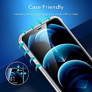 ESR Tempered-Glass Screen Protector for iPhone 12 Pro Max [3-Pack] [Easy Installation Frame] [Case-Friendly] Premium Tempered Glass Screen Protector for iPhone 12 Pro Max 2020, 6.7-Inch