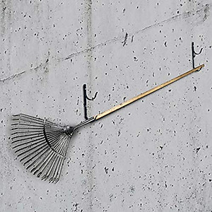 2 Pcs Set Pool Pole Hangers Heavy Duty Black Aluminium Holder with Screws Perfect Hooks for Swimming Pool Telescopic Poles Skimmers Nets Brushes Vacuum Hose Garden Equipment Outdoor Supplies