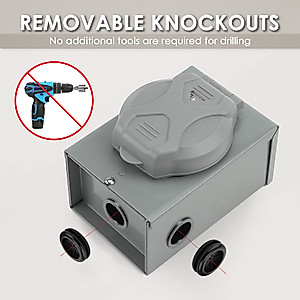 ARCFONY 50 Amp Generator Inlet Box-NEMA 3R Power Inlet Box,125/250 Volt,12500 Watts